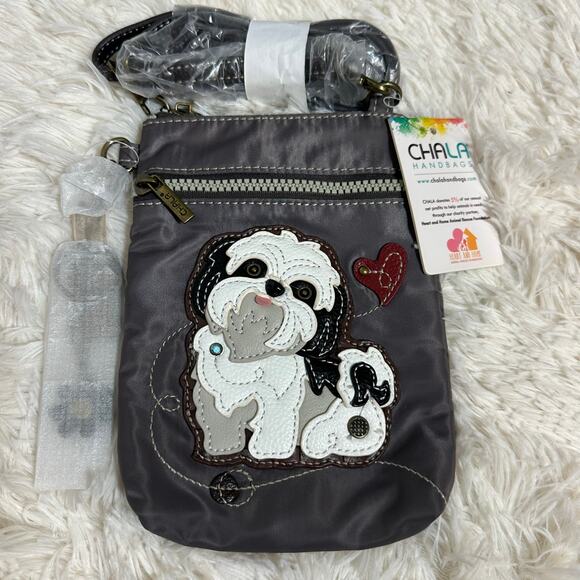 Chala | Bags | Chala Gray Dog Crossbody Purse Nwt | Poshmark
